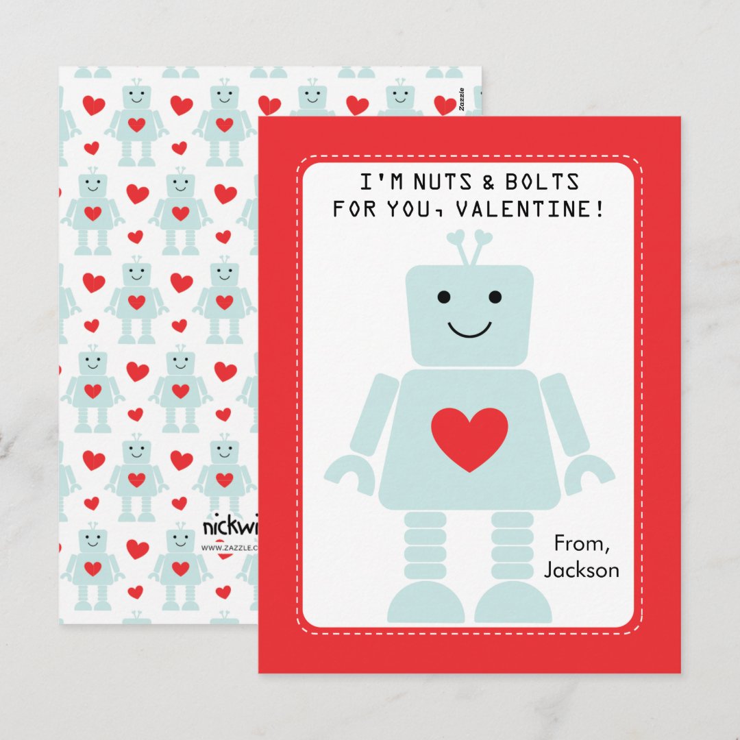 Robot Class Valentines Holiday Postcard | Zazzle