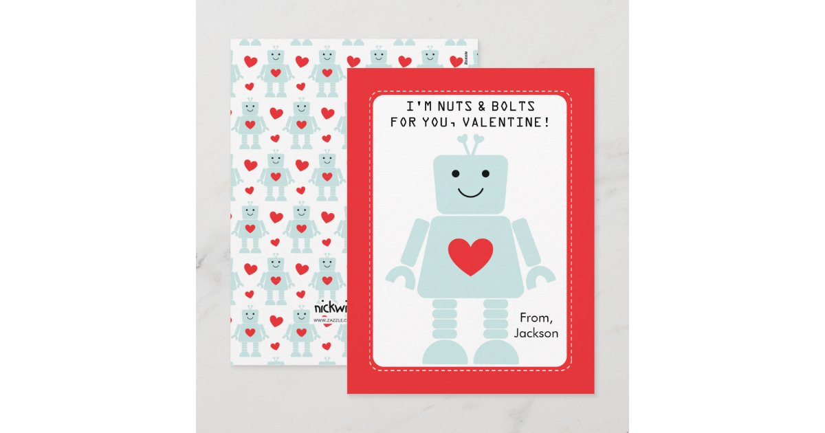 Robot Class Valentines Holiday Postcard | Zazzle