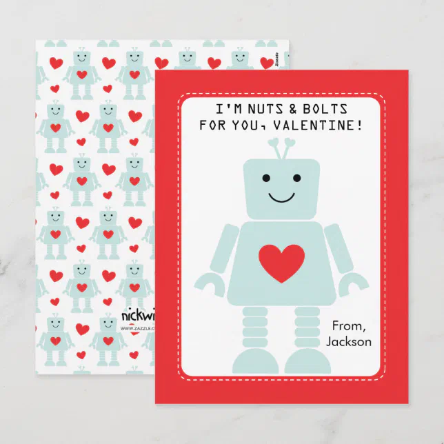 Robot Class Valentines Holiday Postcard | Zazzle