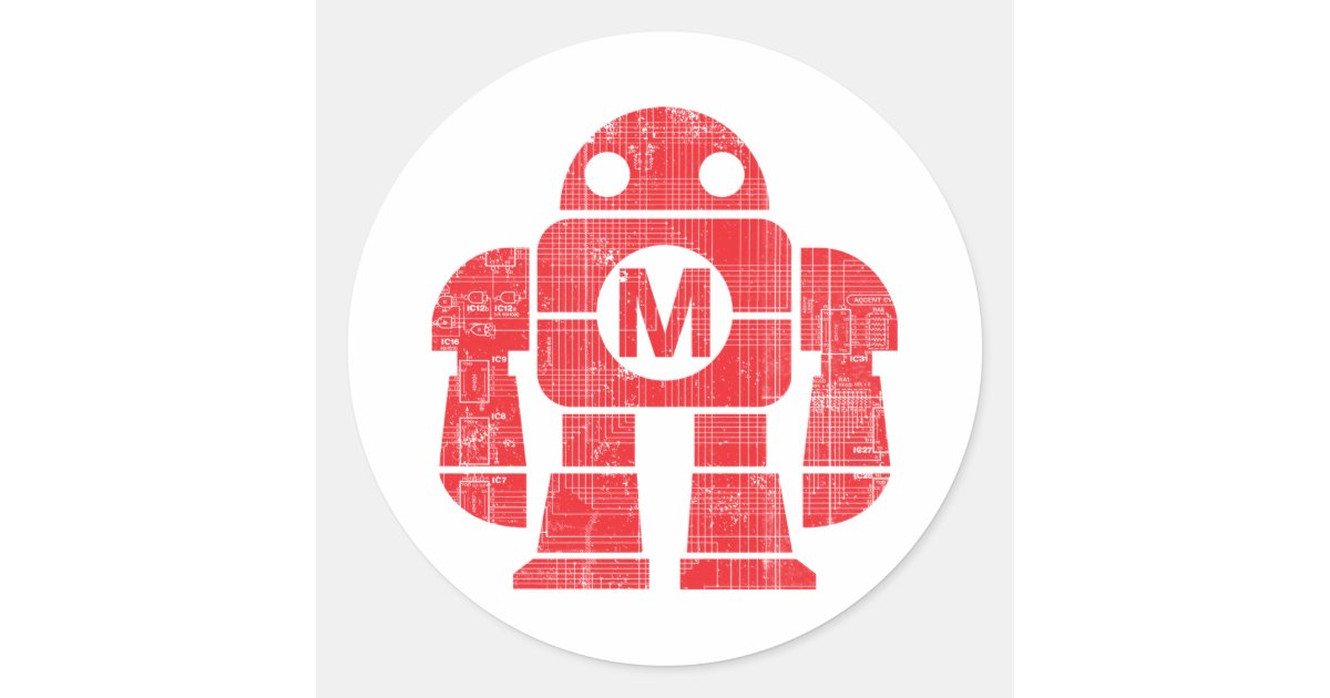 Robot Classic Round Sticker | Zazzle