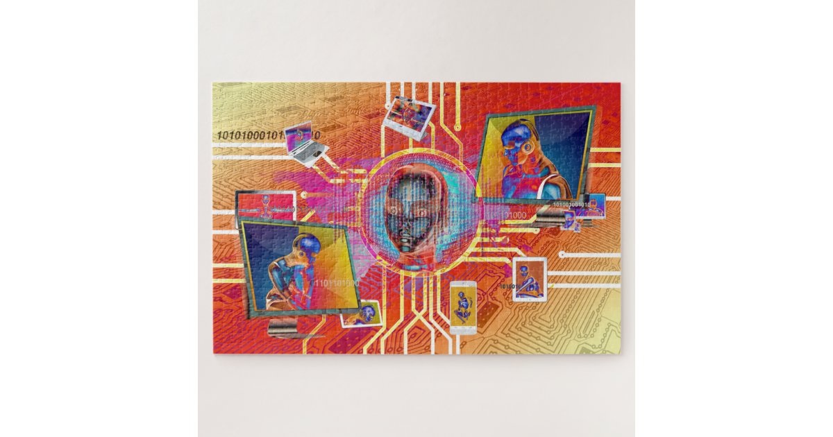 robot cyborg puzzle | Zazzle