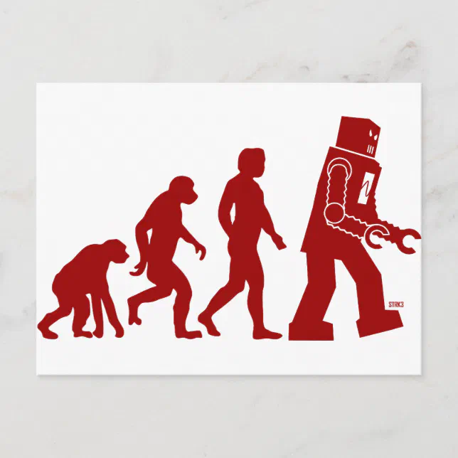 Robot Evolution - from man into robots Postcard | Zazzle