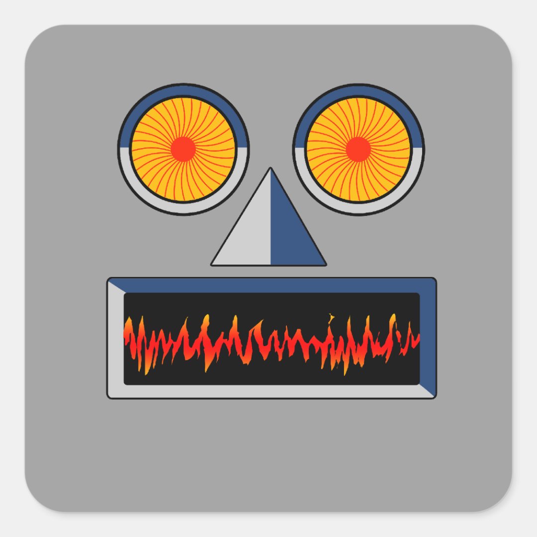 Robot Face Sticker | Zazzle
