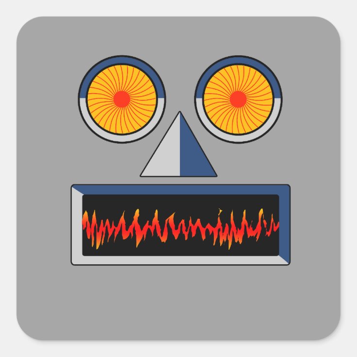 Robot Face Sticker | Zazzle