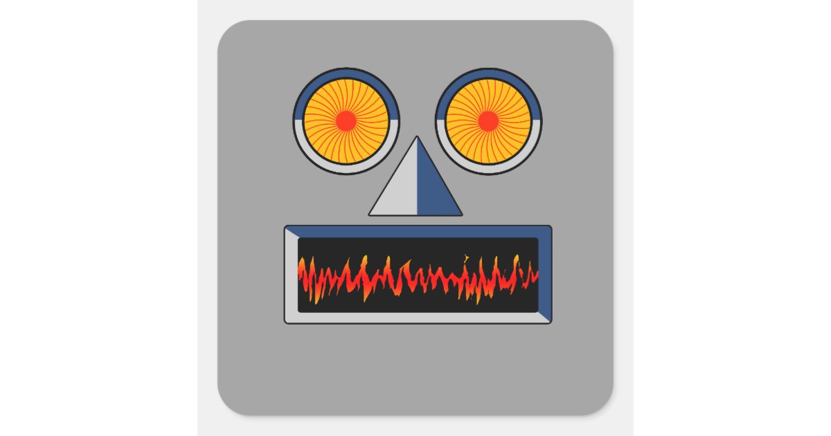 Robot Face Sticker | Zazzle.com