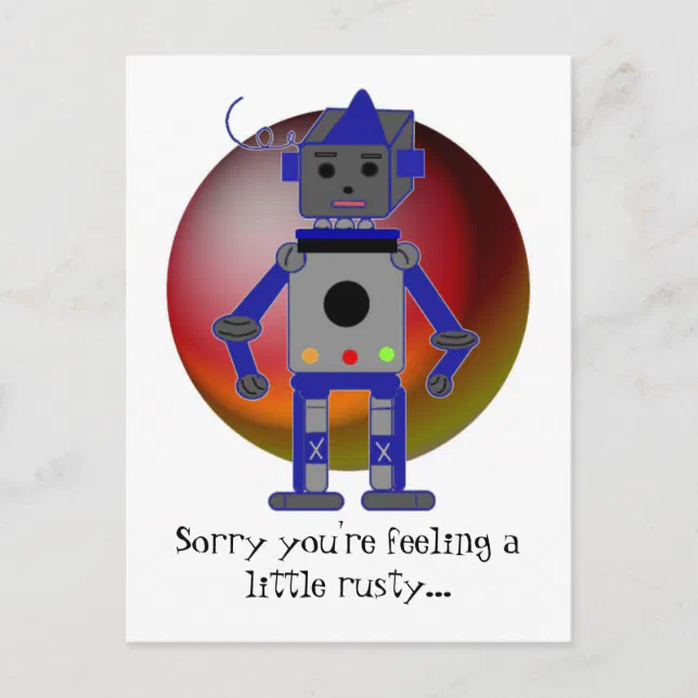 Robot Get Well Postcard | Zazzle