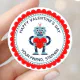 Robot Heart Cute Personalized Valentine Classic Round Sticker | Zazzle