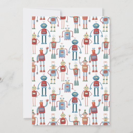 Robot Kids First Birthday Party Invitation | Zazzle