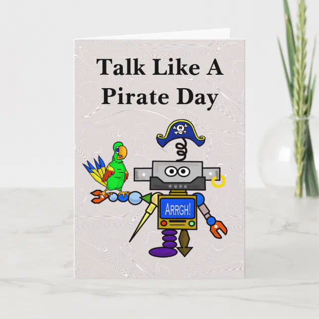 Robot Pirate Card | Zazzle