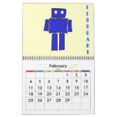Robot sci-fi cartoon fun science fiction calendar | Zazzle