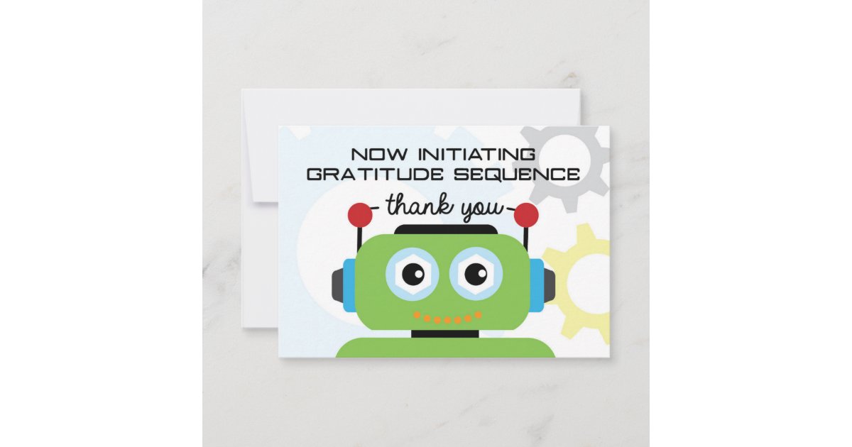 Robot Thank You Card | Robot Party Thank You | Zazzle