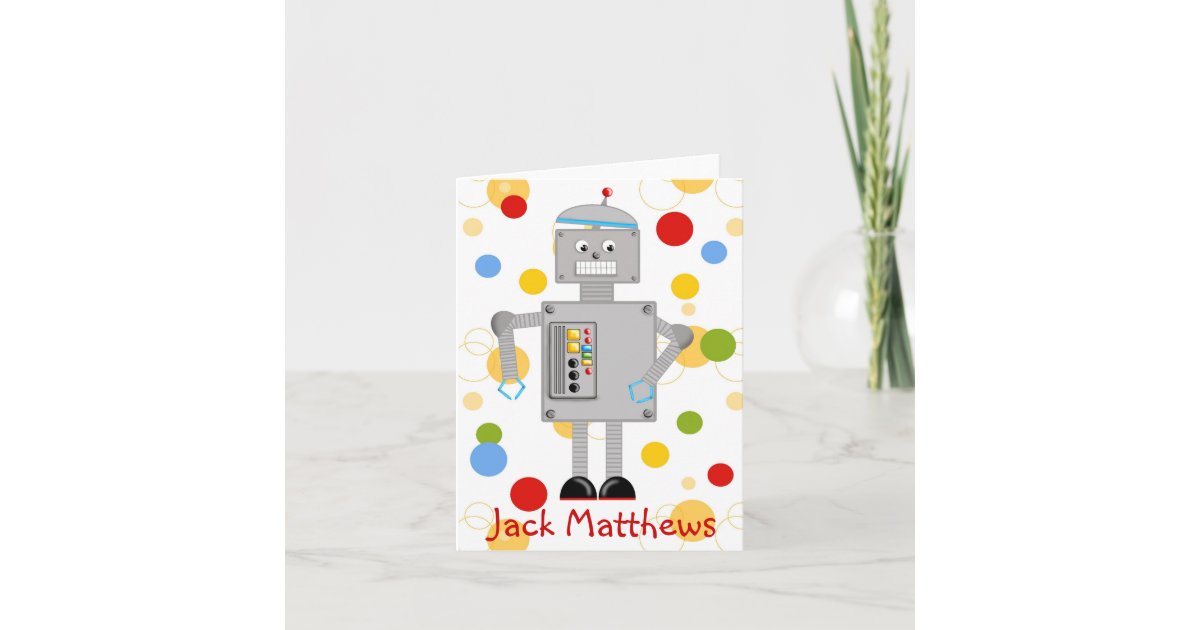 Robot Thank you Note card | Zazzle