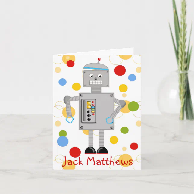 Robot Thank you Note card | Zazzle