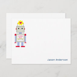 Robot Thank You Note Cards Personal Stationery | Zazzle