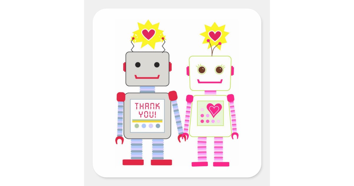 Robot Thank You Stickers | Zazzle