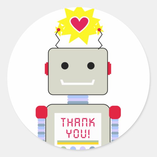 Robot Thank You Stickers | Zazzle.com