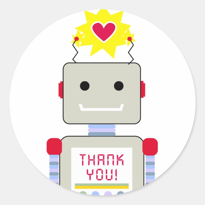 Robot Thank You Stickers | Zazzle.com