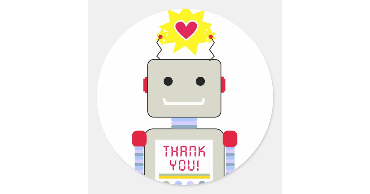 Robot Thank You Stickers | Zazzle