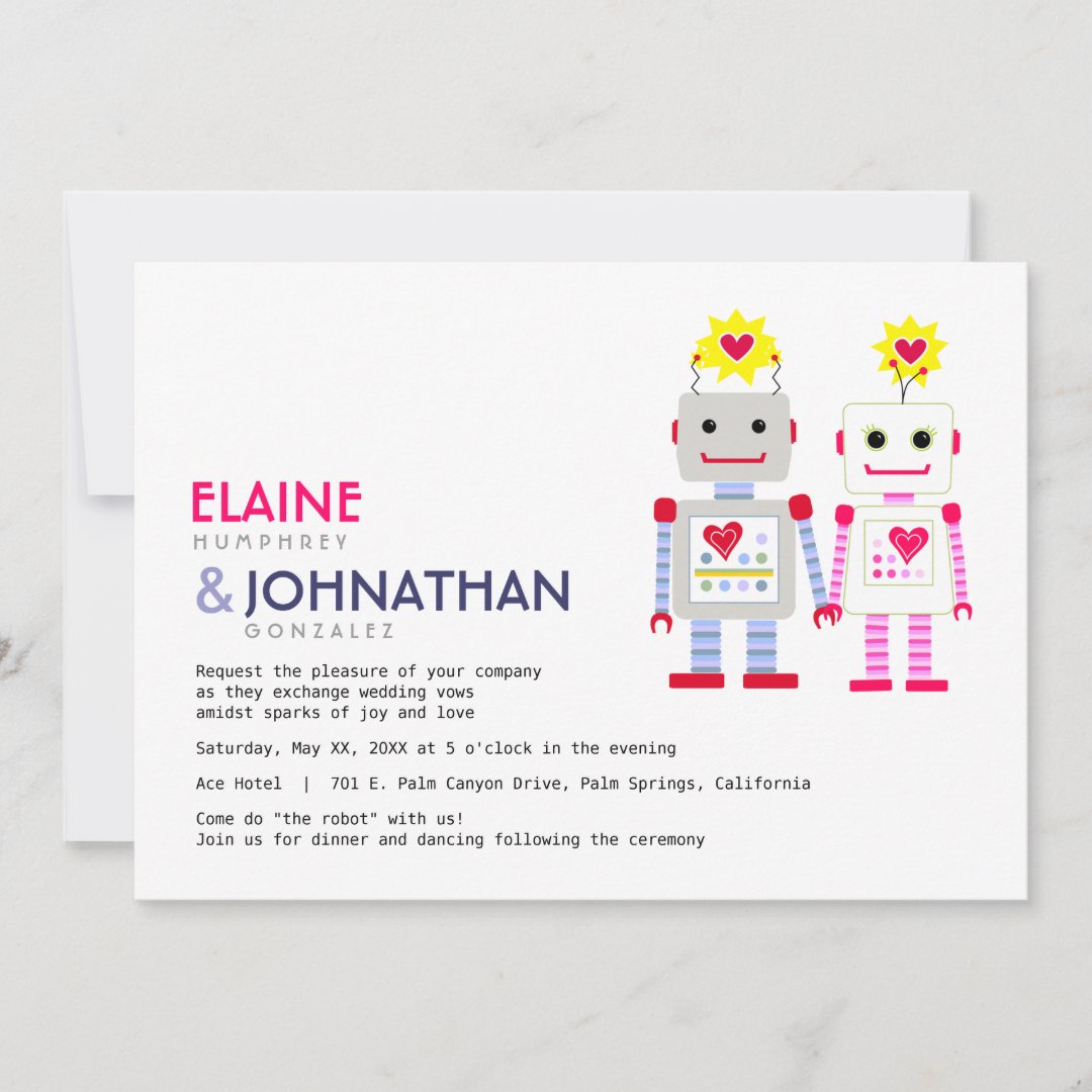 Robot Wedding Invitation | Zazzle