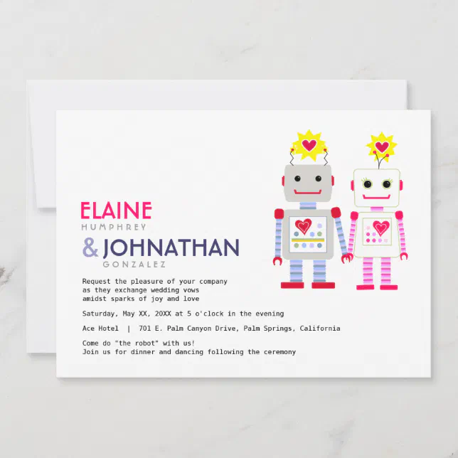 Robot Wedding Invitation | Zazzle
