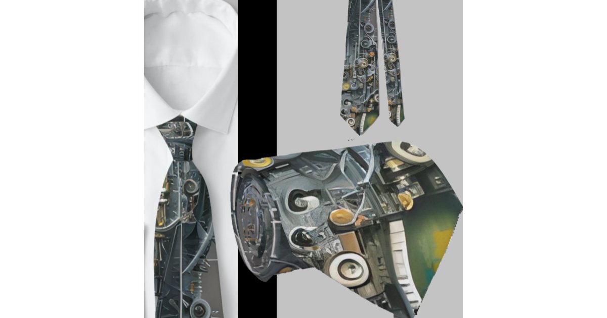 Robotic Geek Nerdy Technology Machine Neck Tie | Zazzle