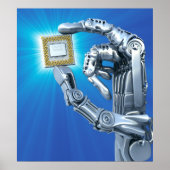 Robot's hand with the CPU Poster | Zazzle
