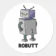 Robutt Funny Robot Pun Classic Round Sticker | Zazzle