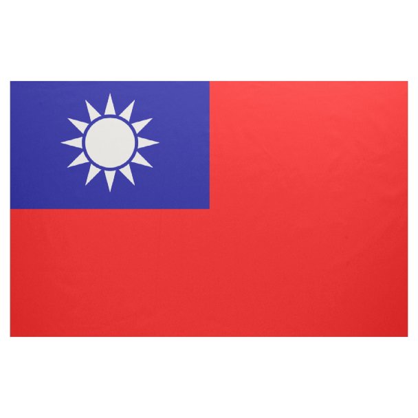 TAIWAN Flag ROC Map Outline Fabric | Zazzle