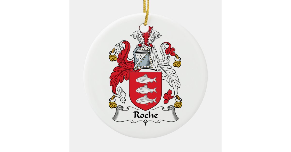 Roche Family Crest Ceramic Ornament | Zazzle