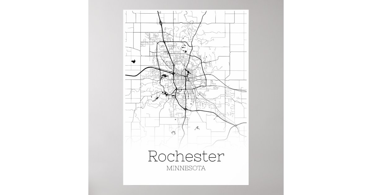 Rochester Map - Minnesota - City Map Poster | Zazzle