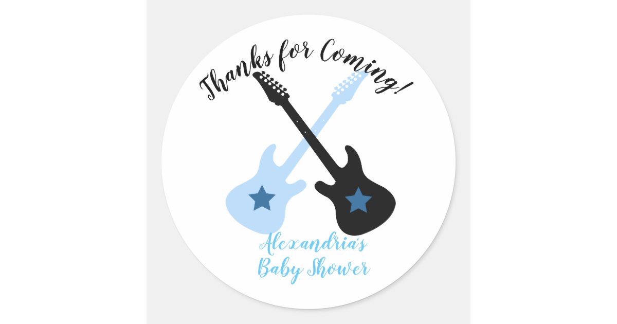 Rock A Bye Baby Shower Small Favor Classic Round Sticker | Zazzle