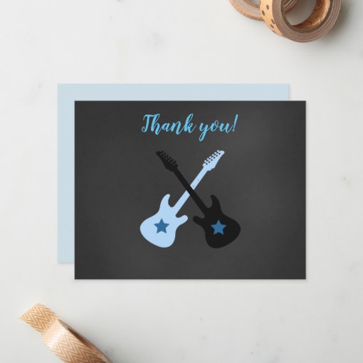 Rock a Bye Rockstar Guitar Thank you notes | Zazzle