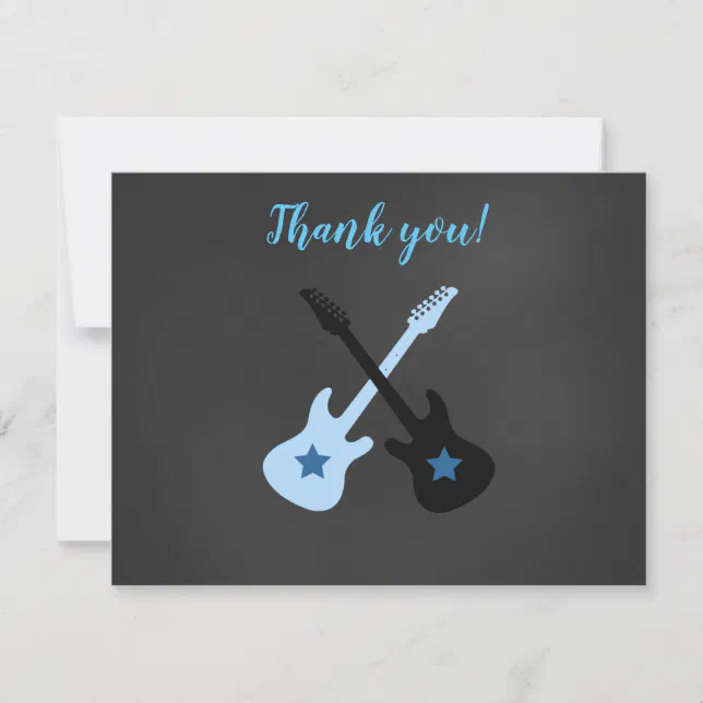 Rock a Bye Rockstar Guitar Thank you notes | Zazzle