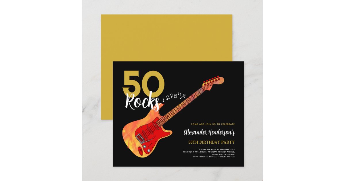 Rock and Roll 50th birthday party 50 rocks | Zazzle
