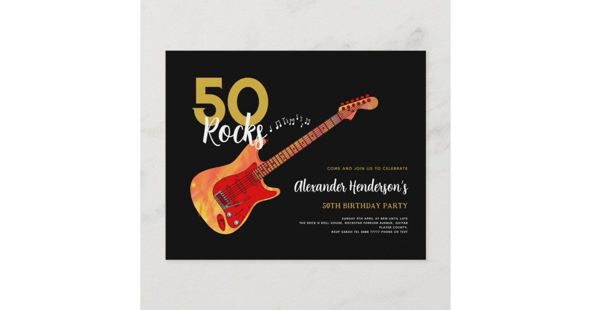 Rock and Roll 50th birthday party 50 rocks Flyer | Zazzle
