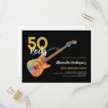 Rock and Roll 50th Birthday Party 50 Rocks Invitation Postcard | Zazzle