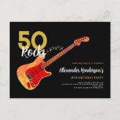 Rock and Roll 50th birthday party 50 rocks Invitation Postcard | Zazzle