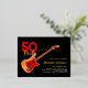 Rock and Roll 50th Birthday Party Black Gold Foil Invitation Postcard ...