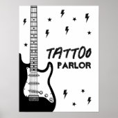 Rock and Roll Guitar Birthday Tattoo Parlor Sign | Zazzle