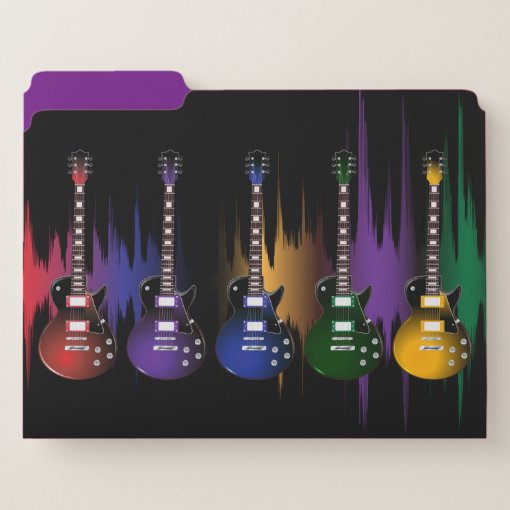 Rock and Roll Guitar Sound Wave File Folder | Zazzle