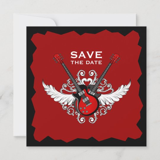Rock and Roll Guitars Save the Date invitation | Zazzle.com