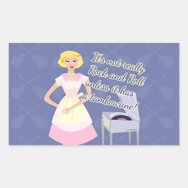Rock and Roll Housewife Motto Funny Slogan Rectangular Sticker | Zazzle
