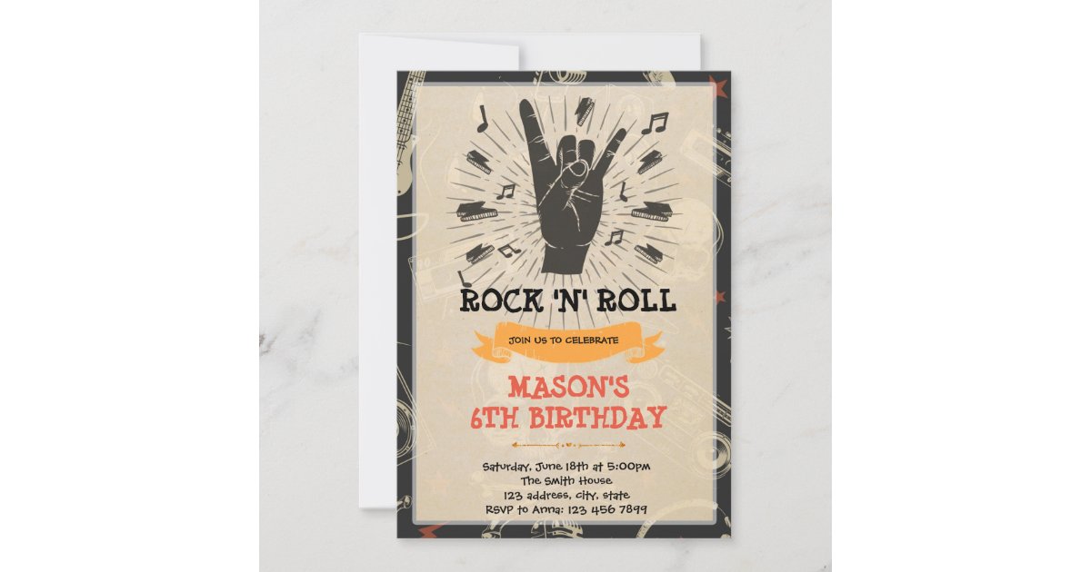 Rock and roll music dance invitation | Zazzle