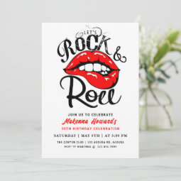 Rock and Roll Party, Rock & Roll BIRTHDAY, Invitation | Zazzle