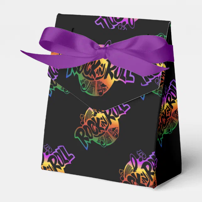 Rock and Roll Rainbow Music Pattern Favor Box | Zazzle