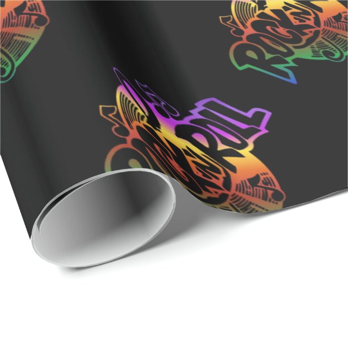 Rock and Roll Rainbow Music Theme Wrapping Paper | Zazzle.com
