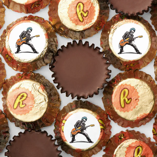 Rock and Roll Skeletons Birthday Party Reese's Peanut Butter Cups | Zazzle