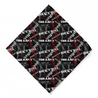 rock and roll typography music pattern bandana | Zazzle
