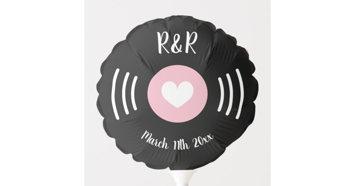 Rock and roll vinyl music record wedding balloons | Zazzle