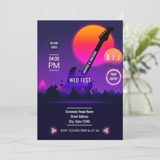 Rock and Roll Wedding Invitation | Zazzle